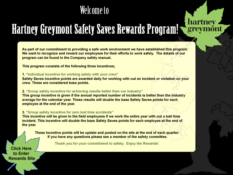 Hartney Greymont Safety Saves Rewards Program